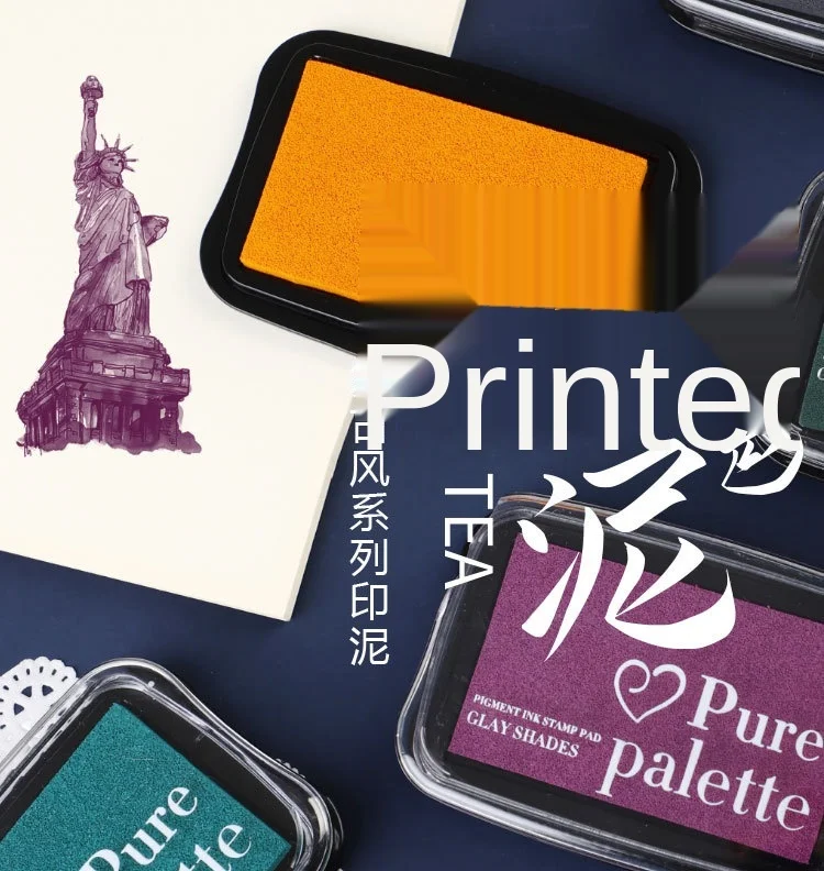 Vintage Color Water-based Stamp Ink Pad Student Kids Concave Waist ...