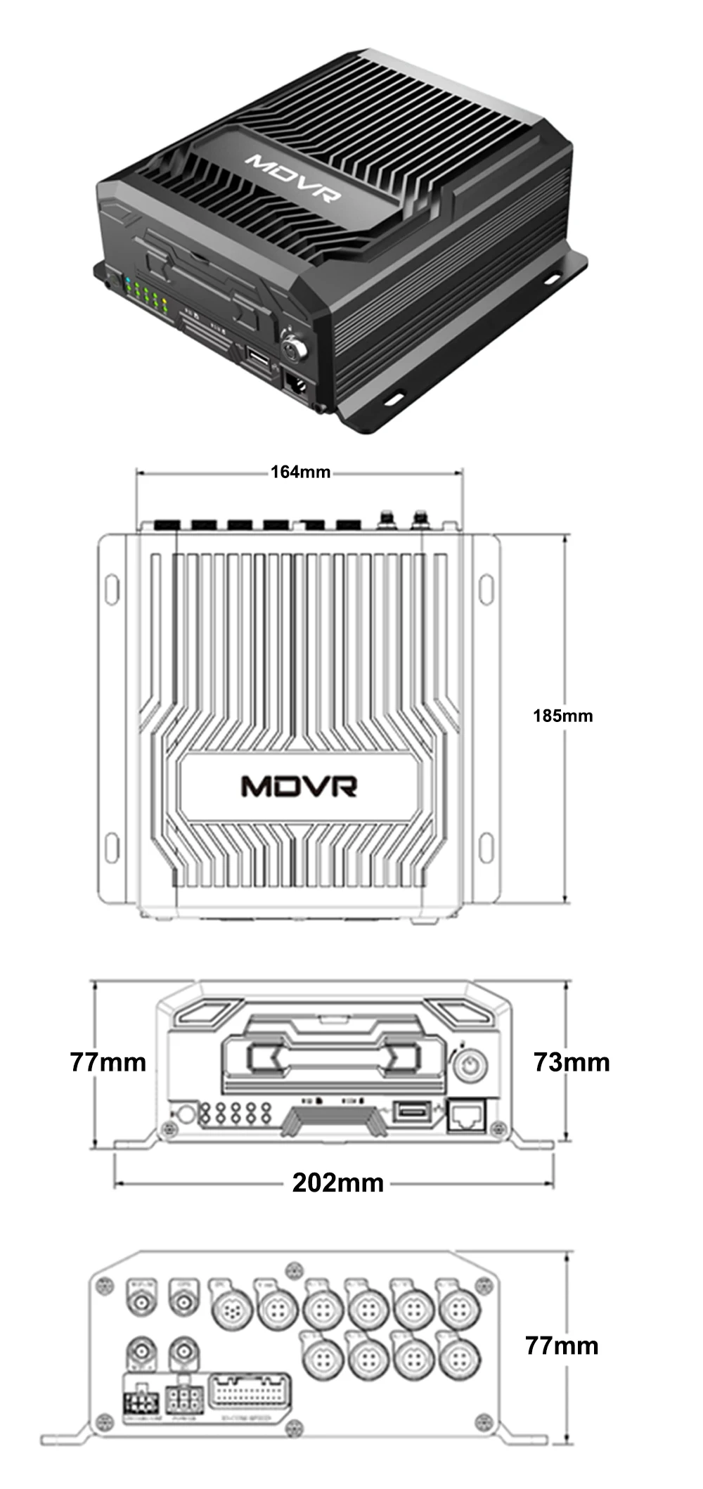 4ch/ 8ch /9ch Mobile Digital Video Recorder Cmsv6 Cnms 808 Car Bus ...