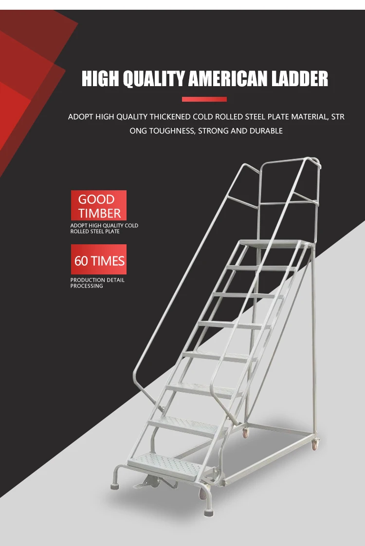 Fenghui Steps Steel Industrial Ladder Warehouse Self-locked Mobile ...