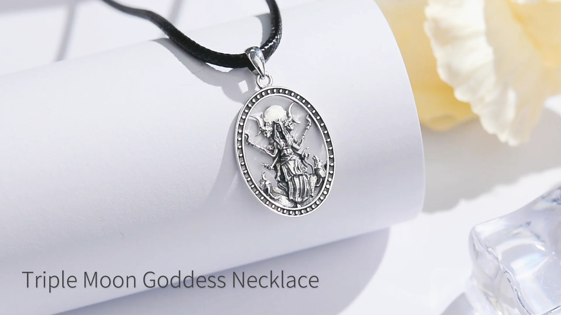 2023 New Arrival 925 Sterling Silver Oval Shaped Triple Moon Goddess ...