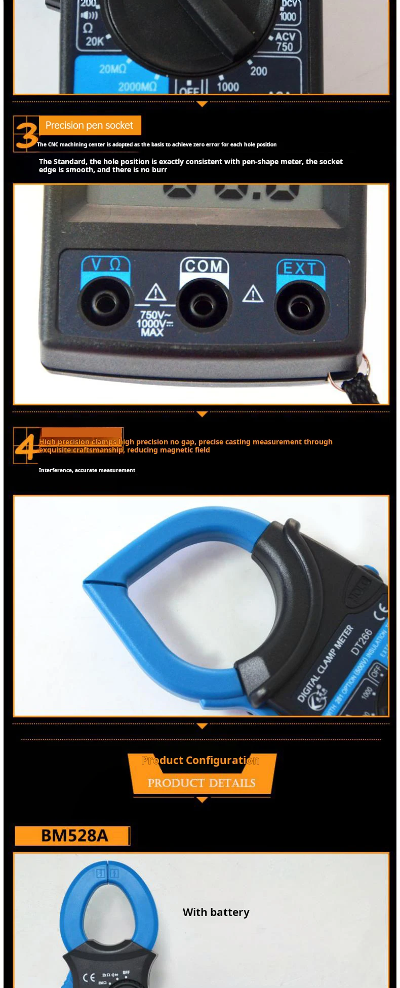 Digital Clamp Meter Multimeter High Precision Type 266 Ammeter Multi ...