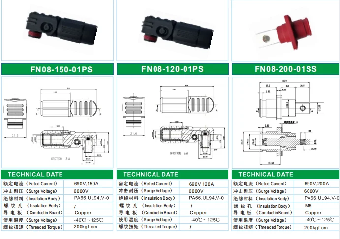 Surlok Plus Bus Bar Copper Socket Lithium Battery High Power Single ...