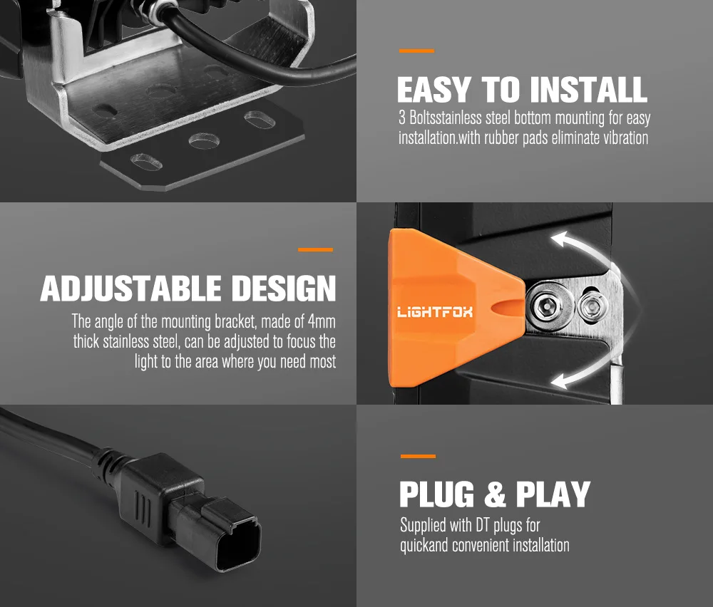 LIGHTFOX 9 Inch LED Offroad Driving Light - Waterproof & Durable, OEM