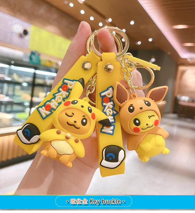 Cloak Pikachu Key Chain Female Cartoon Doll 3d Cartoon Small Pendant ...