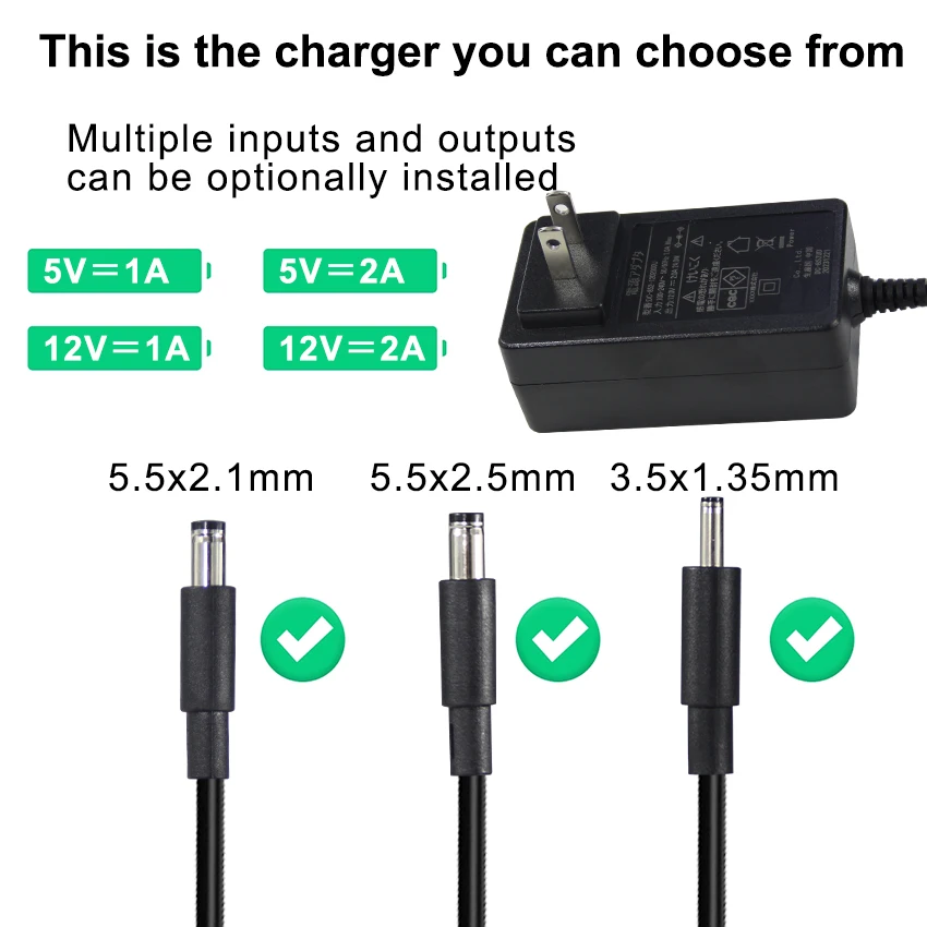 100v-240v Ac To 12v 1a Power Adapter Supply Ac To Dc Adapter Converter 12v Power Cord 5.5mm*2 ...