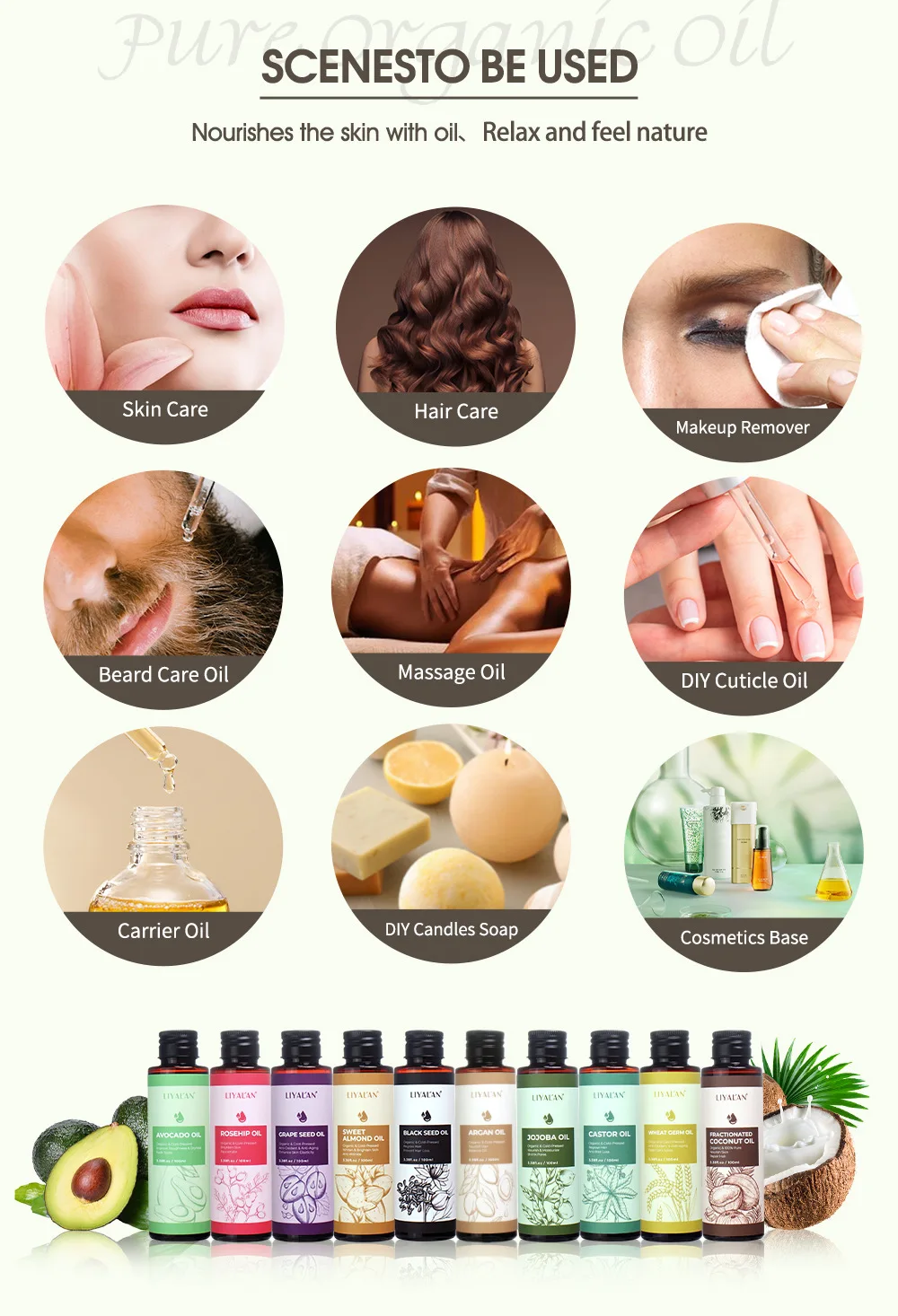 Hair Care Organic Castor Oil Black Seeds and Spa Body Care Massage ...