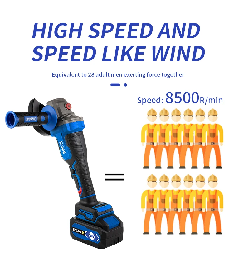 DANMI 20V Brushless Lithium Battery Cordless Angle Grinder
