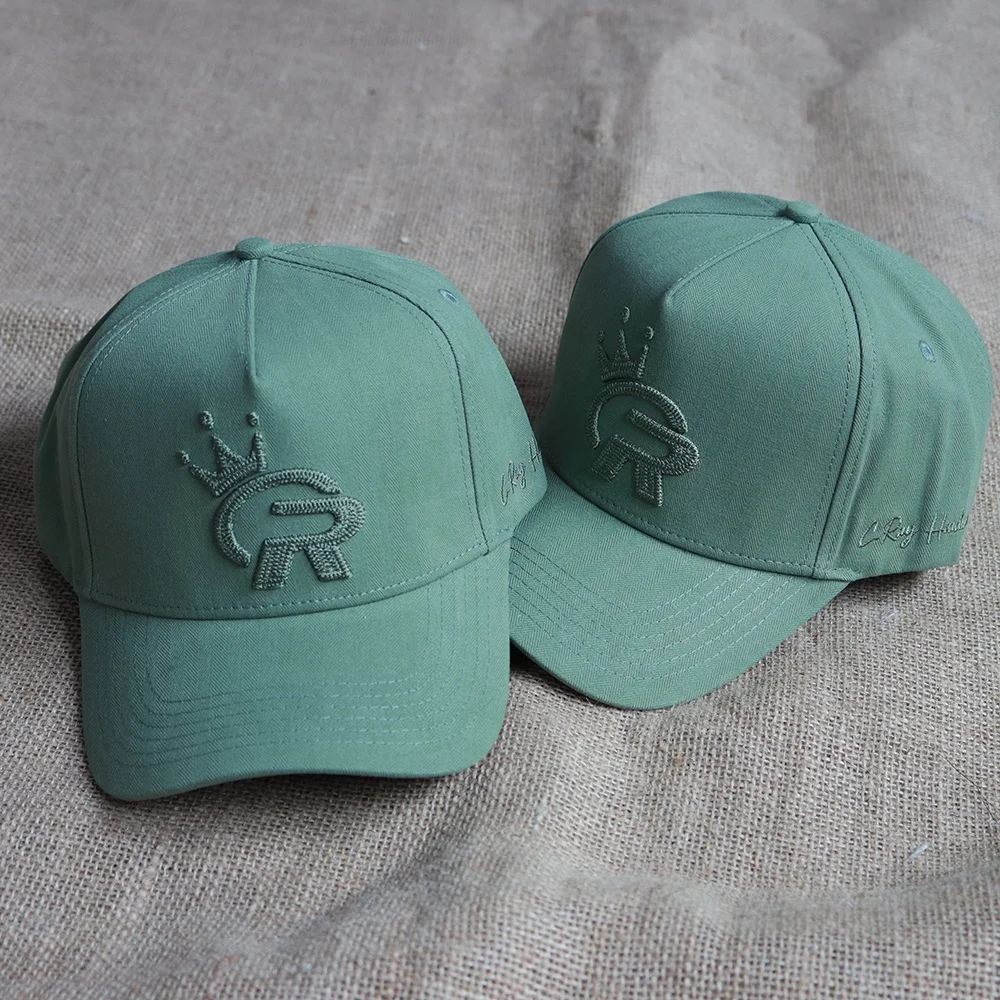 2023 Fashion Custom Logo Wholesale Chain Stitch New Style Green 5 Panel ...