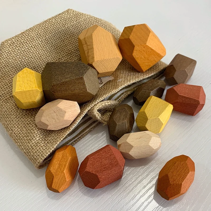 Toys Building & Construction Toys & Games Wooden Balancing Stones ...