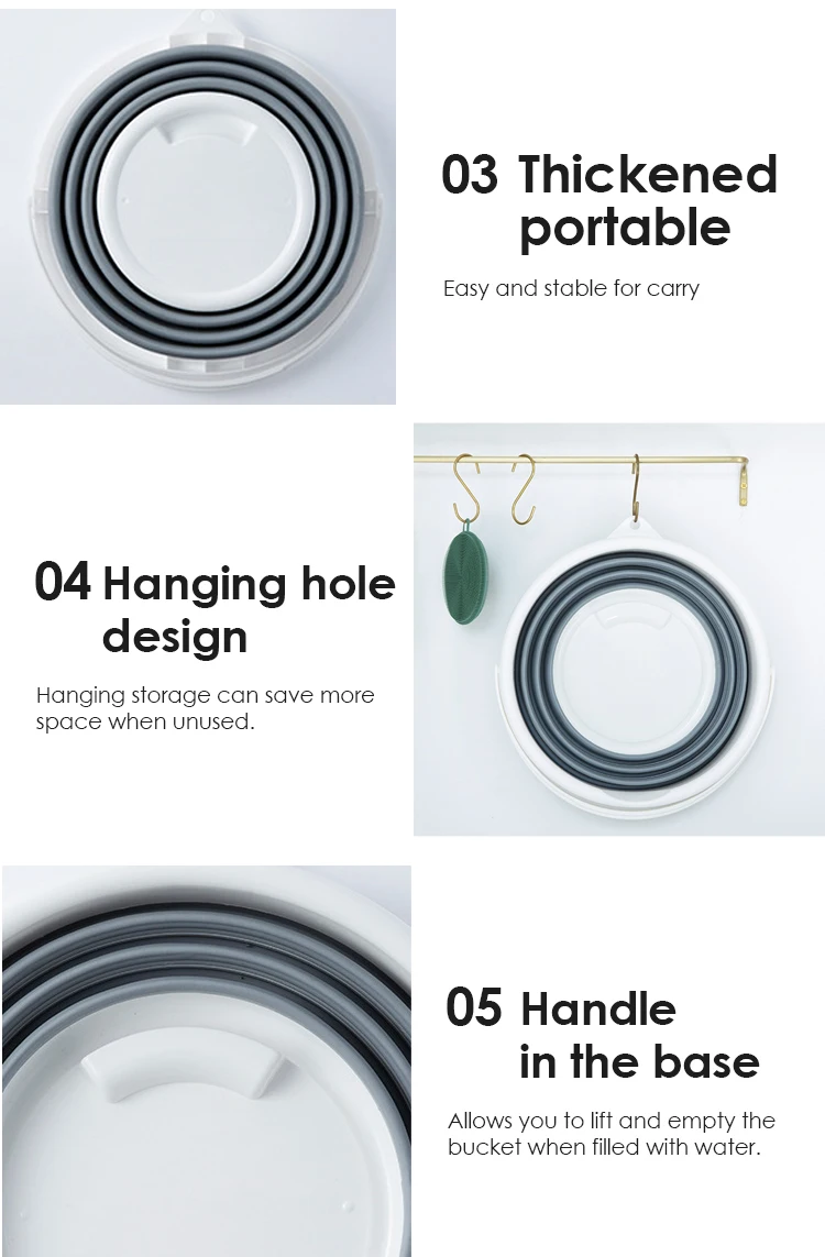 Household 10l Foldable Cleaning Washing Round Collapsible Folding Water ...