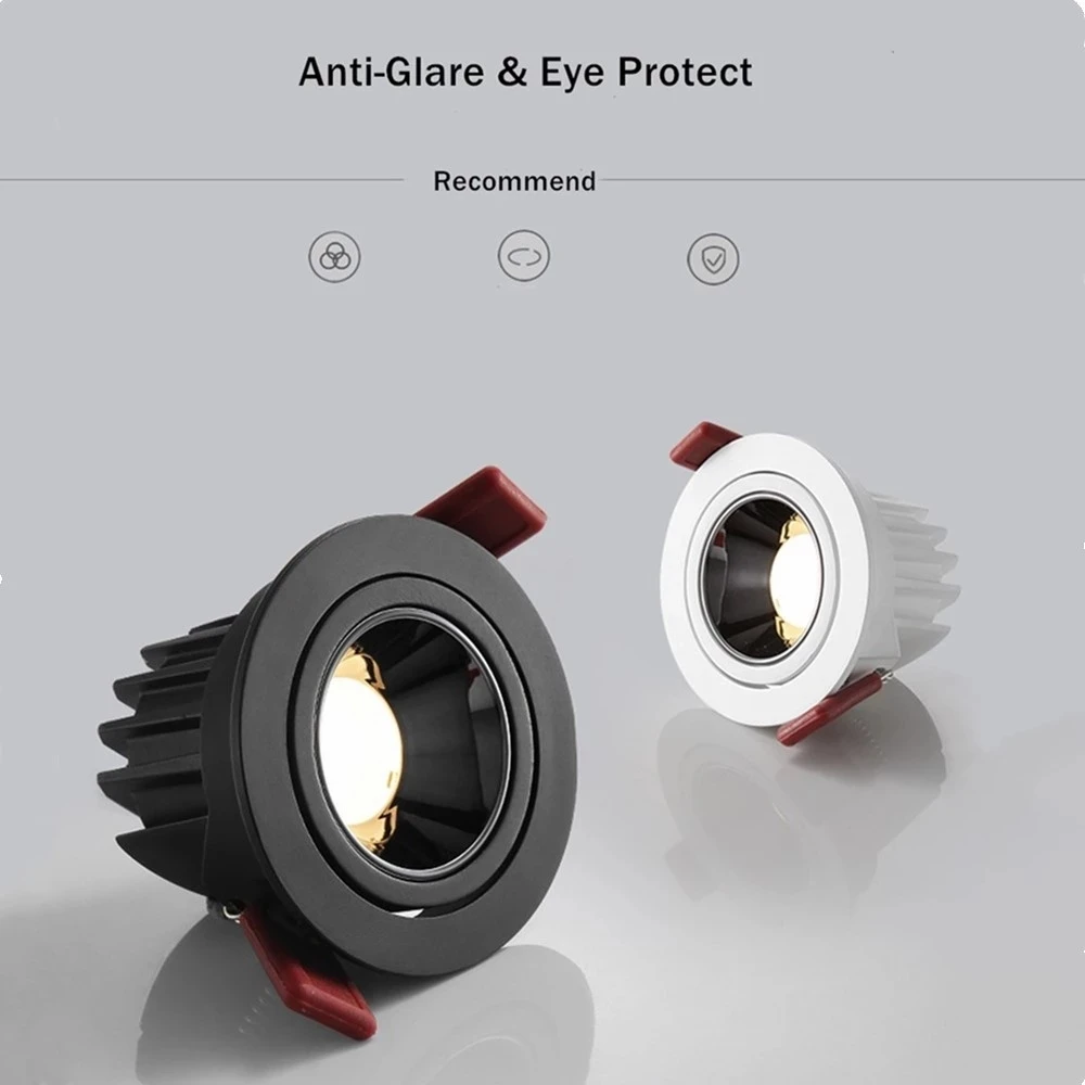 Single Double Triple Head Ceiling Spot Light Aluminum Cob Anti Glare ...