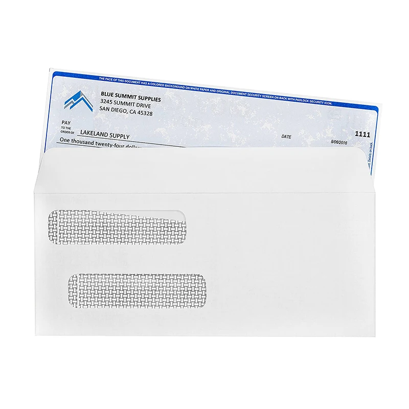 Custom #10 Self Seal Double And Single Window Bussiness White Security ...