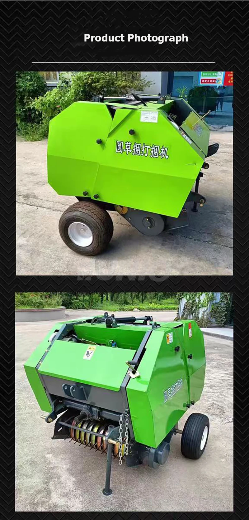 Agricultural Roll Hay Baler Round Straw Mini Round Runshine Machinery ...