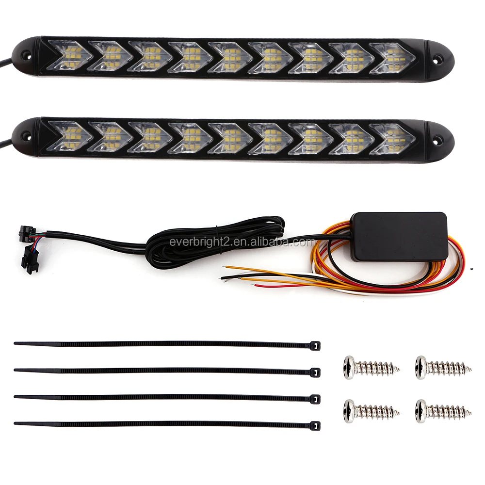 Ip67 Universal 12v Led Drl Sequential Waterproof Daytime Running Light ...