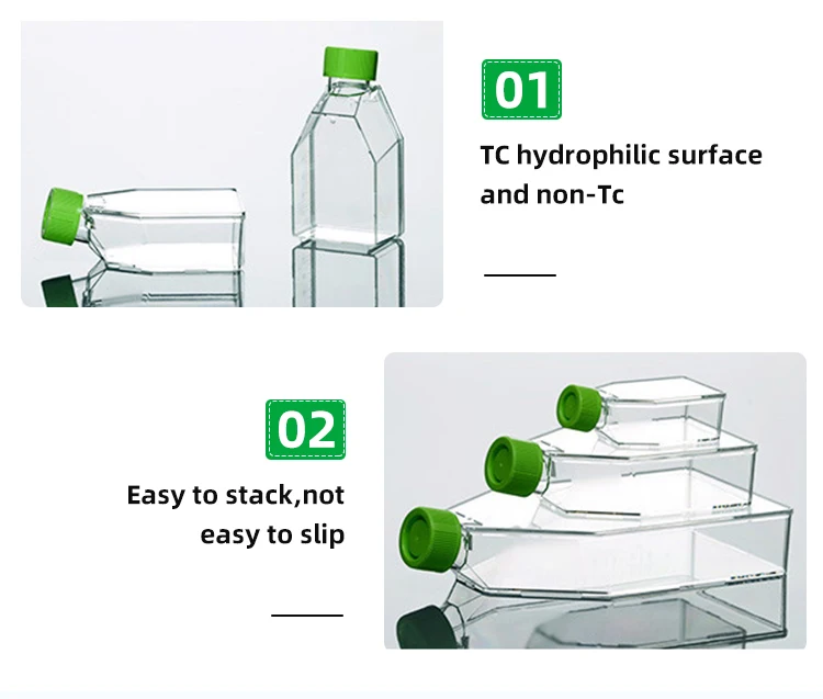 Sorfa Plastic Tissue Cell Culture Plastic Bottle 50ml Angled Design ...