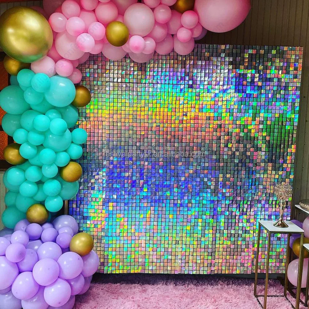 Sequin Wall Panel Wedding Party Decoration Reflective Sequin Panel ...