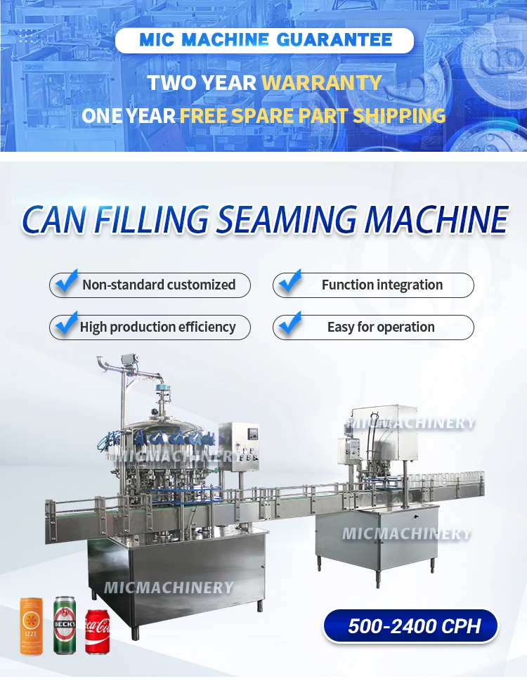 Small Automatic Aluminum Tin Can Soda Juice Filling Machine