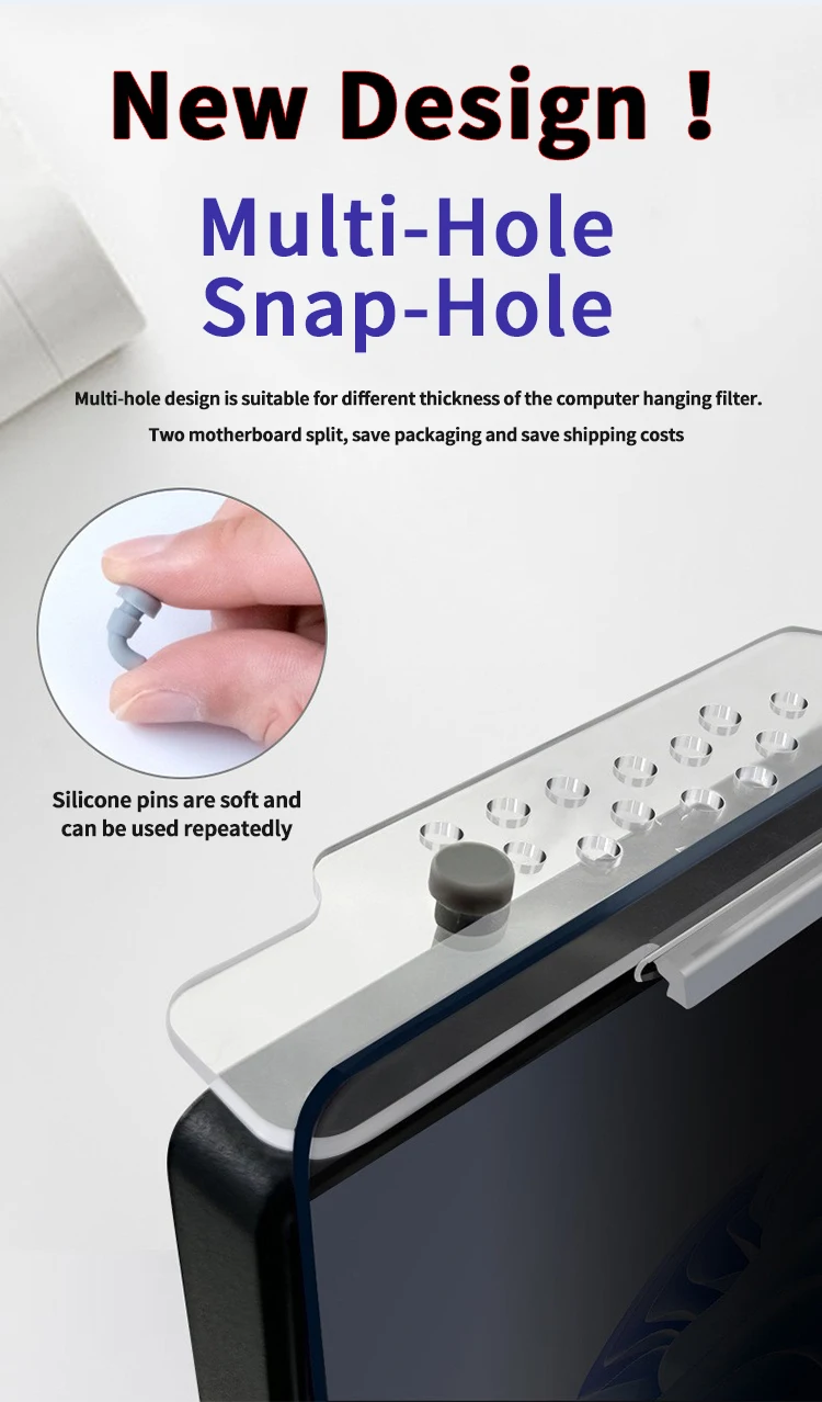 24 Inch Computer Privacy Screen Hanging Black Security Shield Desktop ...