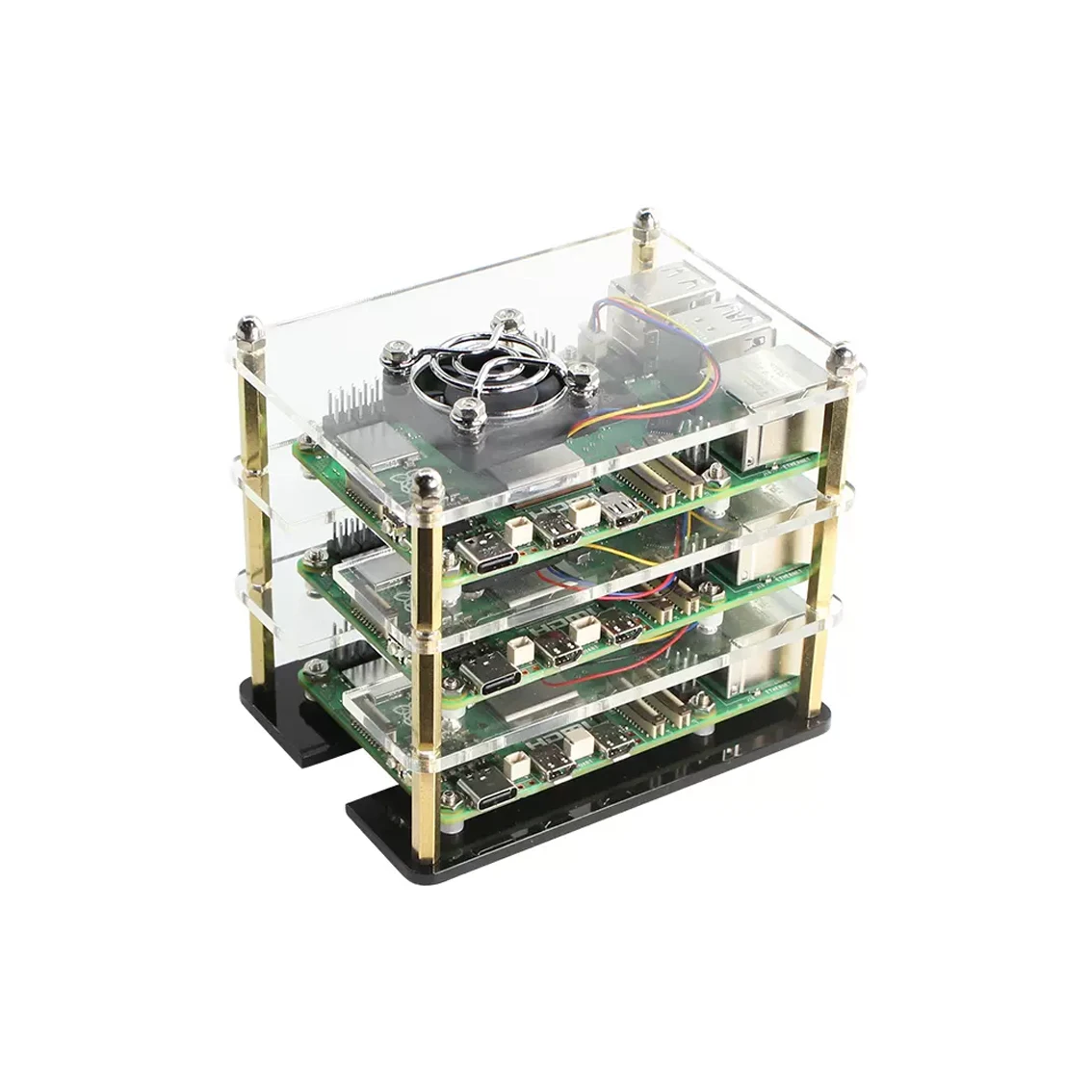 Raspberry Pi 5th Generation 5b/4b/3b+cluster Cooling Shell Stackable Acrylic Protective Shell ...