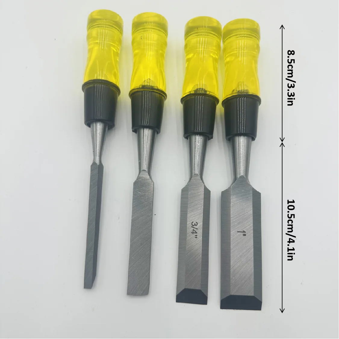 Industrial Grade Transparent PVC Handle CR-V Wood Chisel 4-Piece Set ...
