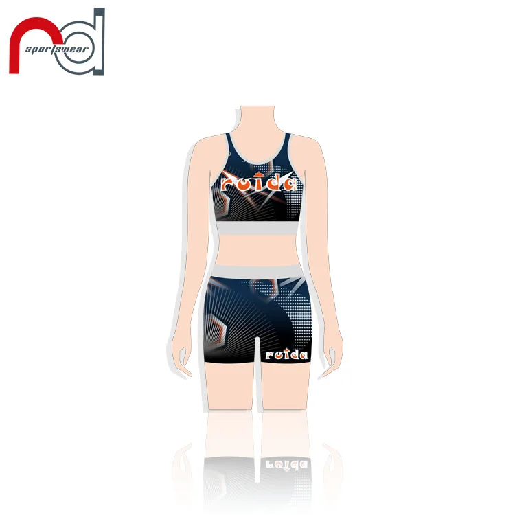Girls Full Sublimation Cheerleading Costumes Cheer Bra And Shorts ...