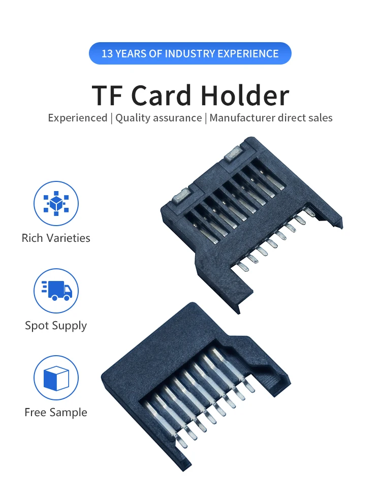 Push Pull Type All Plastic H=1.93 Mm Tf Micro Sd Card Connector - Buy ...