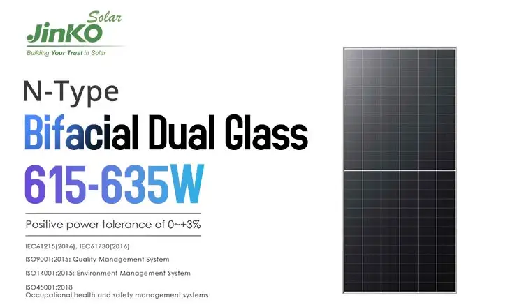 Jinko Half Cut Bifacial 625w Monocrystalline Jkm615-635n-78hl4-bdv ...