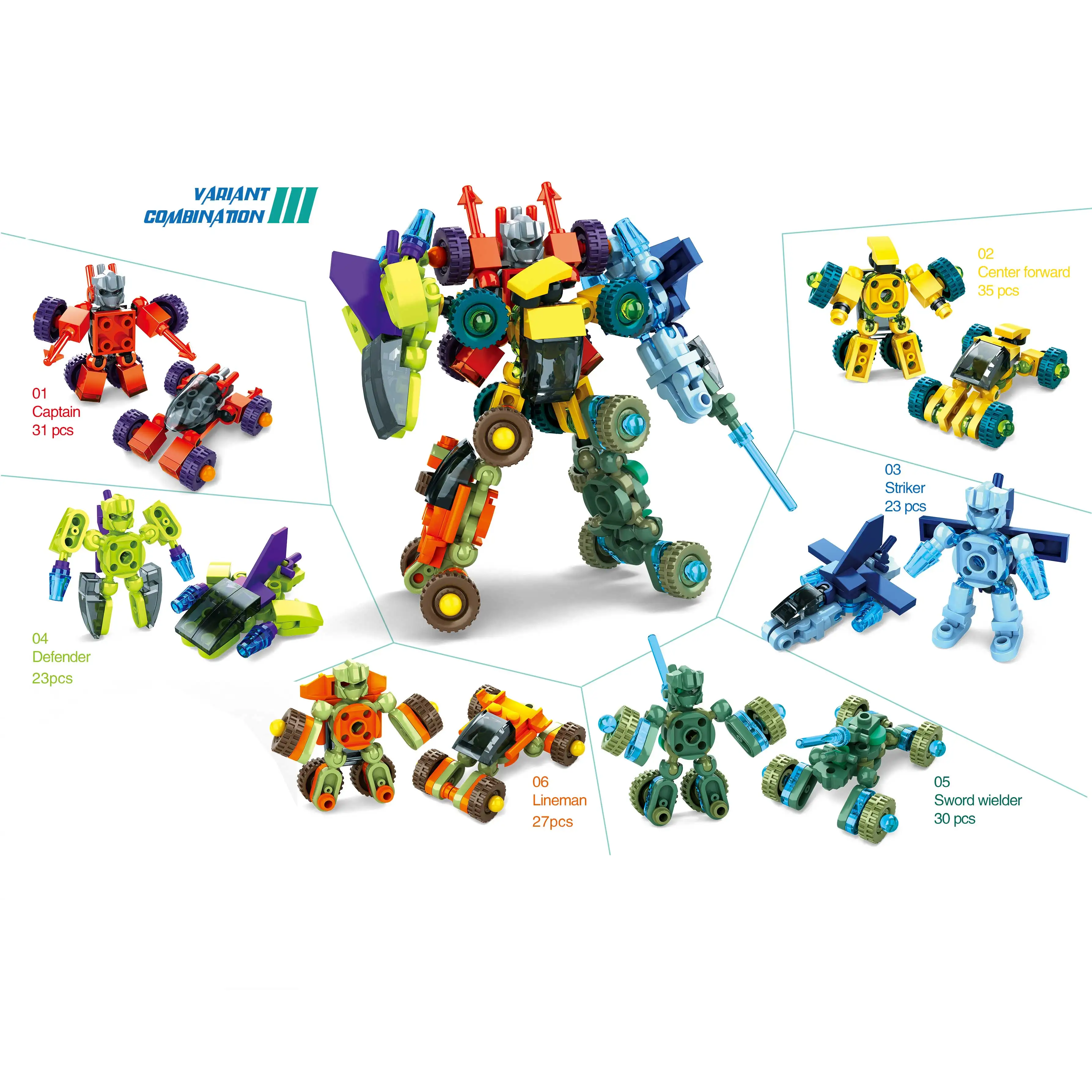 Novelties 2024 Kid Toy Diy Deformation Robot Building Block Candy Toy ...