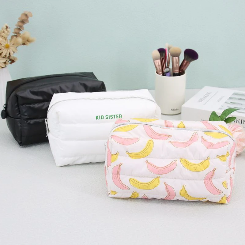 Custom Puffer Makeup Bag - down Cotton-Filled Cosmetic Bag