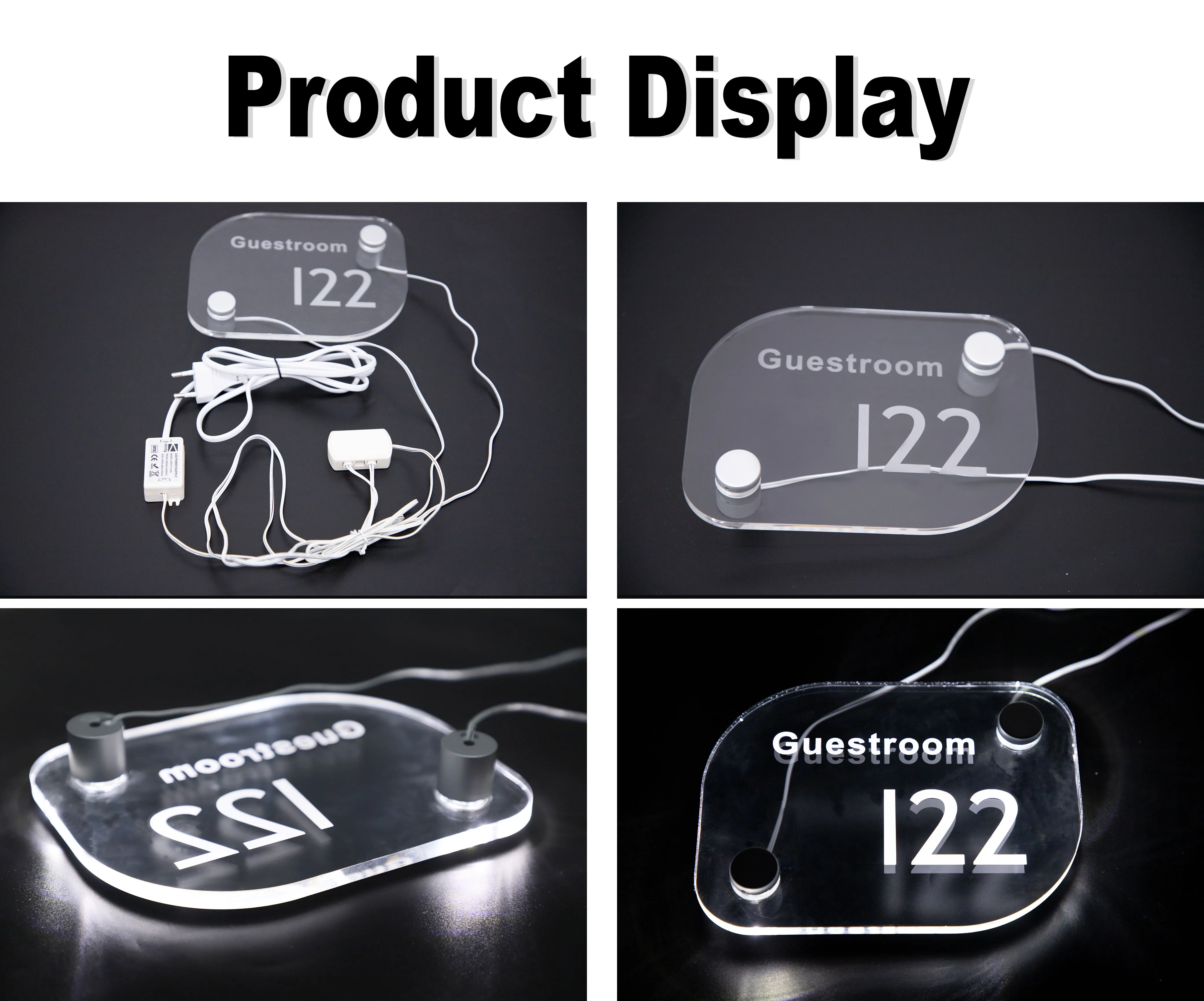 LED Illuminated Standoff Mount Acrylic Sign Kit Supports for Signage ...