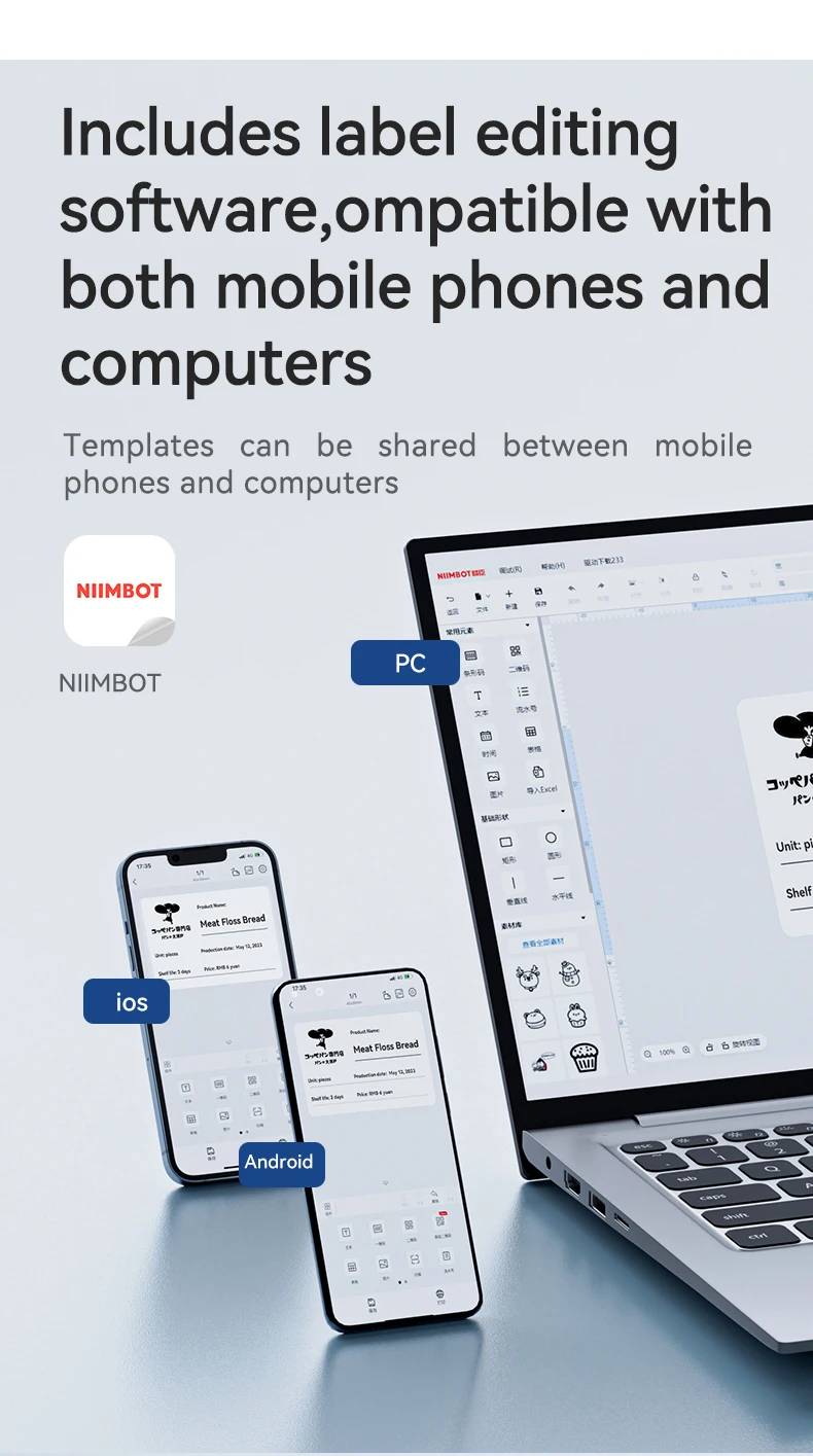Niimbot K3 Thermal Label Printer for Office & Shipping - Multi-Function ...