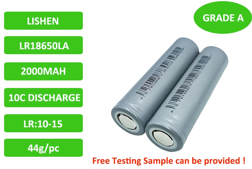 Lishen 18650 Lr1865la 3.7v 2000mah 10c Discharge Grade A+ Ncm Battery ...