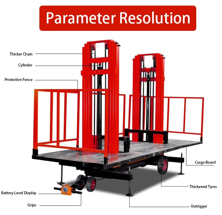 1000kg Heavy Duty Electric Scaffold Lift Platform Mobile Hydraulic ...