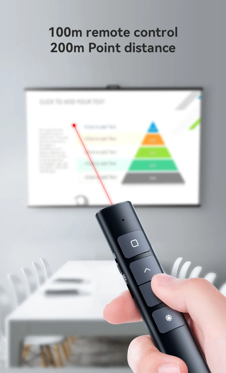 2.4 Ghz Wireless Presenter with Red Pointers Pen USB RF Remote Control ...