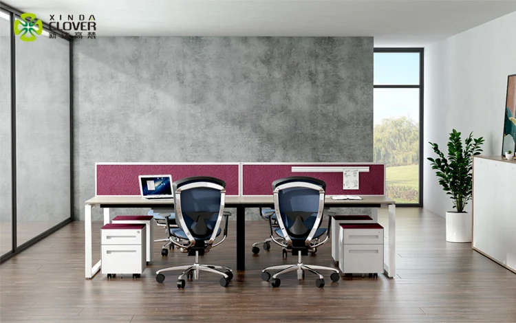 4 Seater Extendable Modern Bench Style Metal Office Table Workstations ...