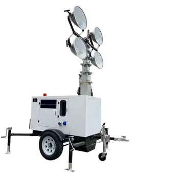 Mobile Lighting Tower Hydraulic Mast Silent Diesel Generator Set (air ...