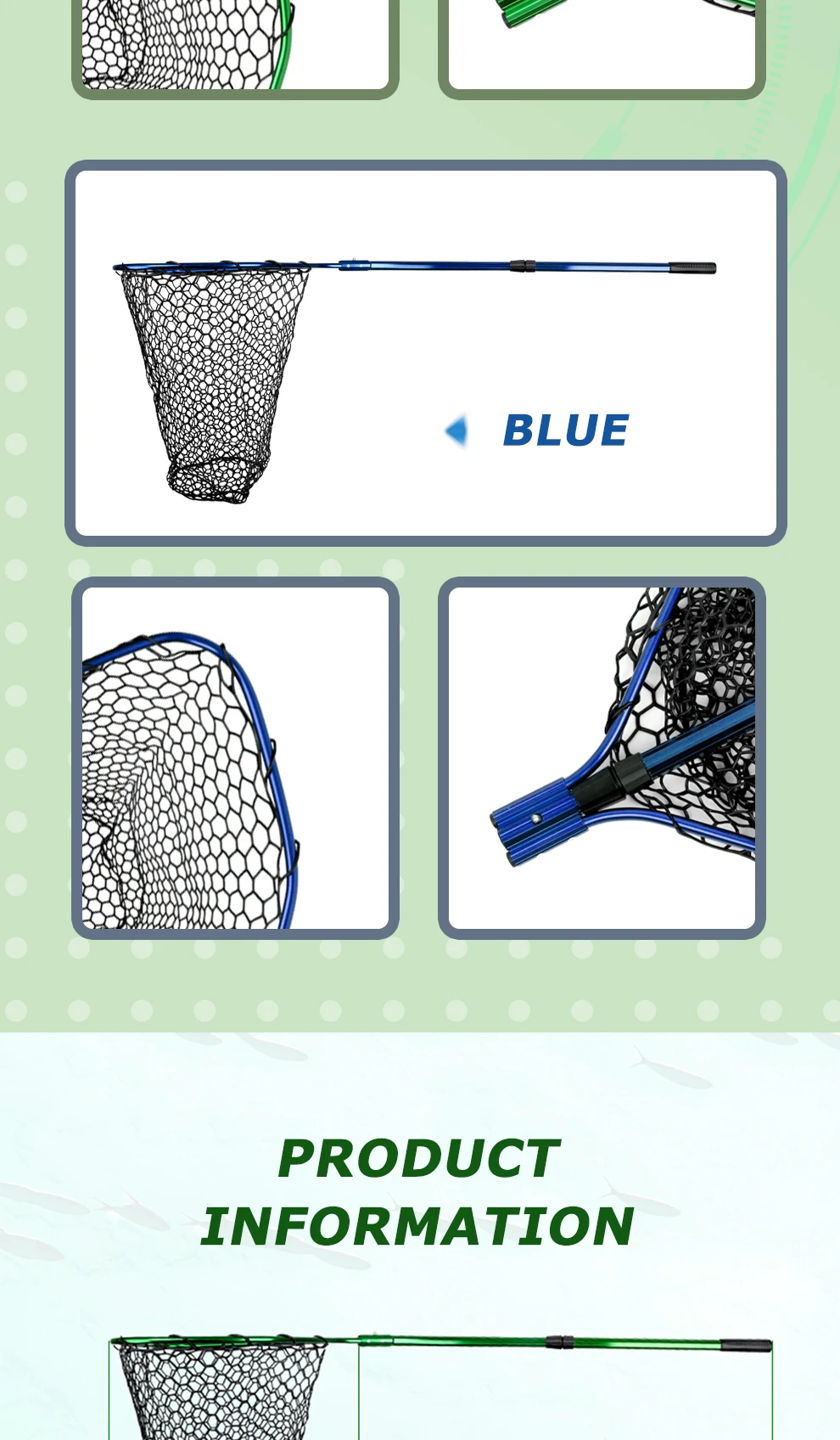 Long Handle Fishing Net - 155cm Telescopic Fish Catching Net