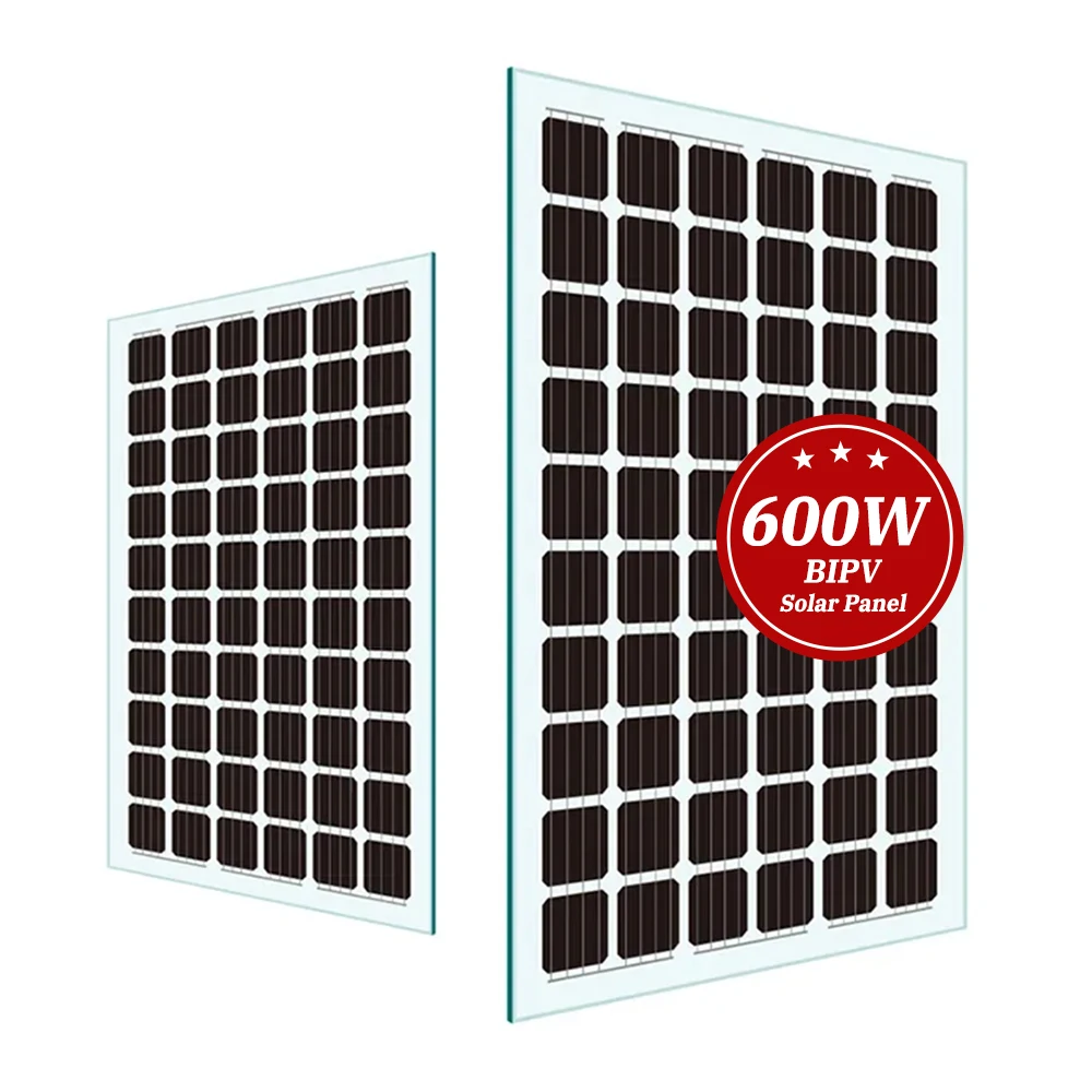 Transparent Bipv Double Glass Pv Photovoltaic Solar Panel 500w 600w ...