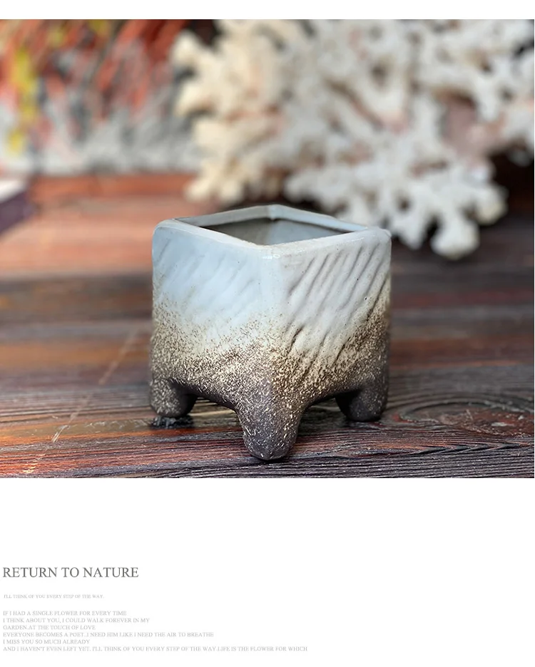 Modern Simple Small Square Succulents Ceramic Flower Pot - Buy Small ...
