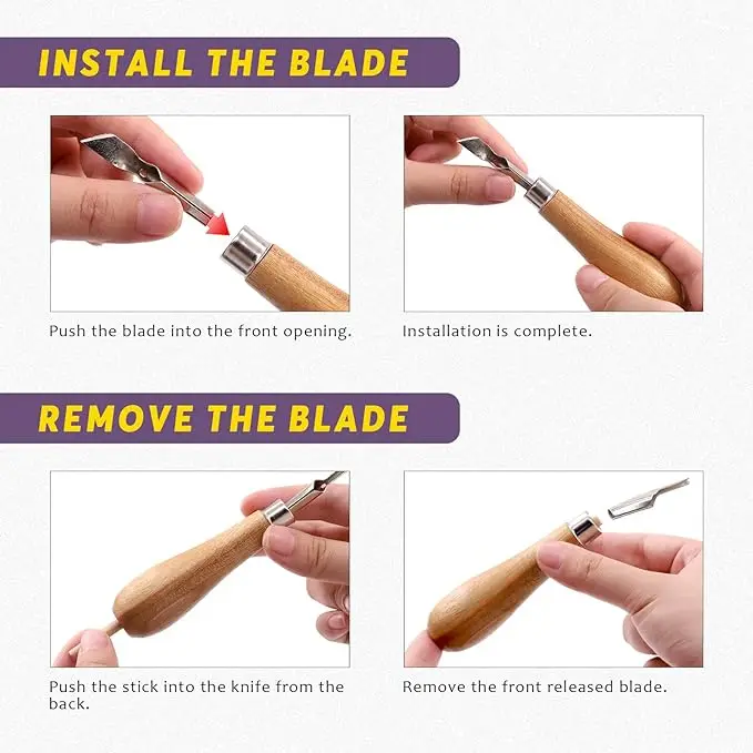 Linocut Wood Carving Tool Kit - Quality Chisel Set