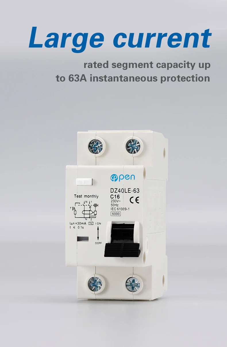 MCB RCCB RCD Type a / AC RCBO DPNL Residual Current Circuit Breaker ...