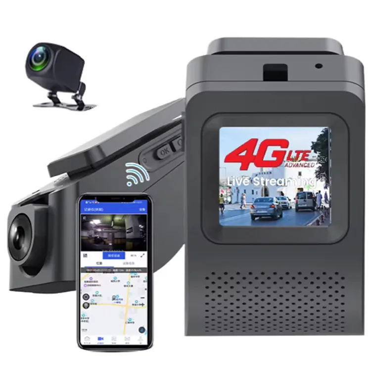 4g Car Camera With Dual Cameras Car App Live Video Gps Tracking Wifi ...