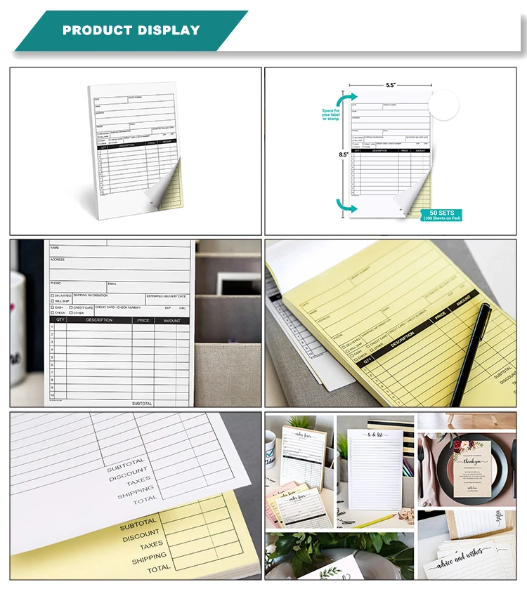 Custom Sales Order Receipt Invoice Book - Carbonless Paper