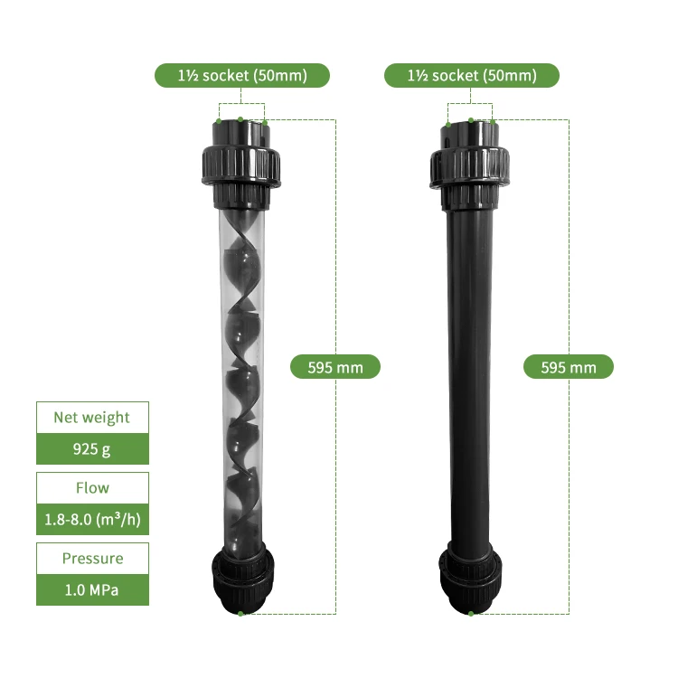 DN25 PVC UPVC Static Mixer Tube for Water Ozone Machine System