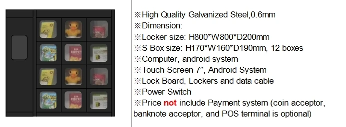 Smart Wall Small Cabinet Machine Mini Metal Electronic Card Payment ...