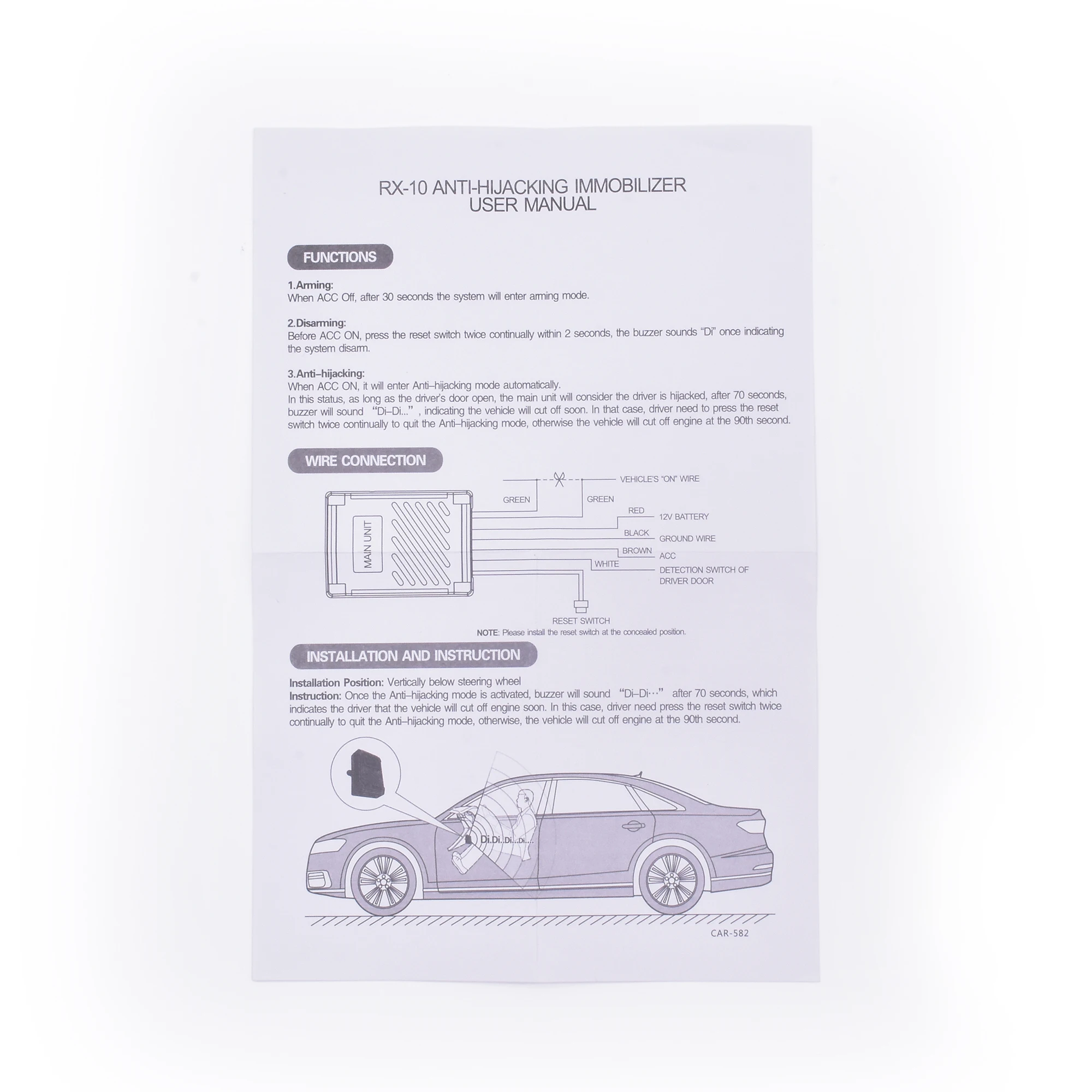 Universal Easy Install 12v Rfid Car Security Anti-hijacking Car ...