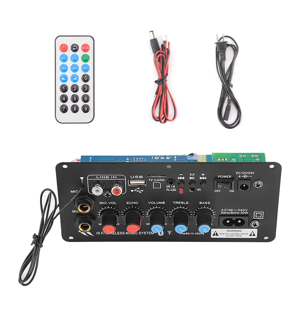 AC 220V 12v 24v Digital Stereo Amplifier Board for Karaoke