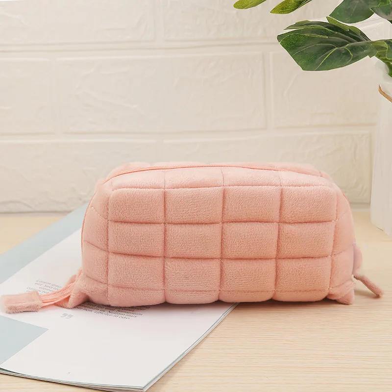 Puffy Pouch Quilted Woman Cosmetic Bag Pillow Shape Make Up Organiser Case Polyester Beauty ...