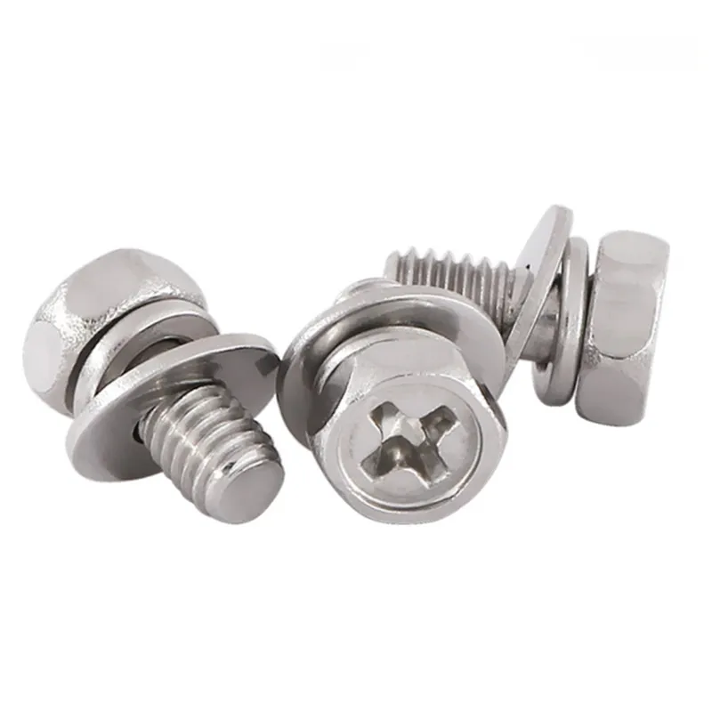 M6 M8 M10 Hexagon Screw Cross Hex Head Sems Screw Bolt