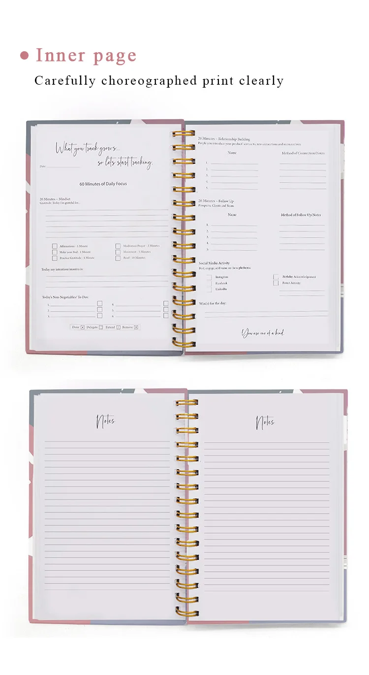 Spiral Bound A3 A4 A5 Journal Notebook Hardbound Daily Weekly Monthly ...